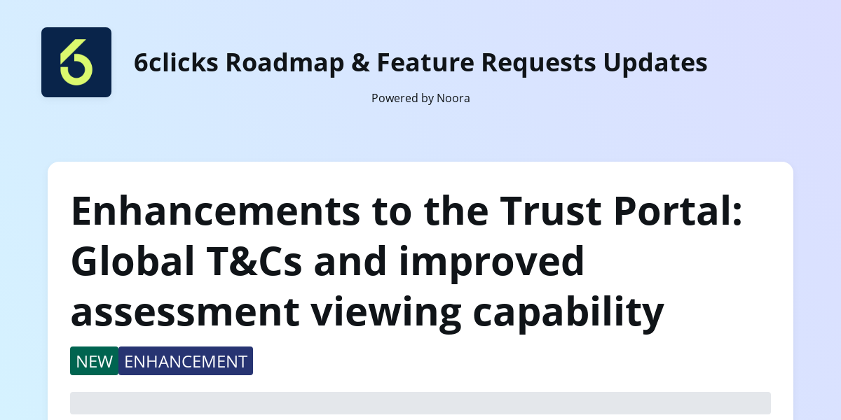 Enhancements to the Trust Portal: Global T&Cs and improved assessment ...