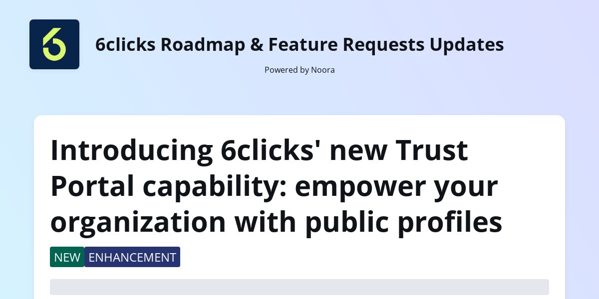 Introducing 6clicks' new Trust Portal capability: empower your organization with public profiles ...
