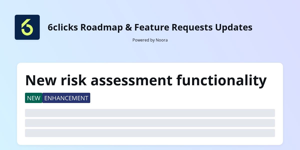 New Risk Assessment Functionality 6clicks Roadmap And Feature Requests
