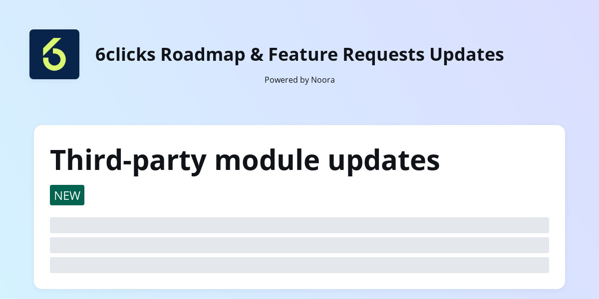 Third Party Module Updates 6clicks Roadmap And Feature Requests