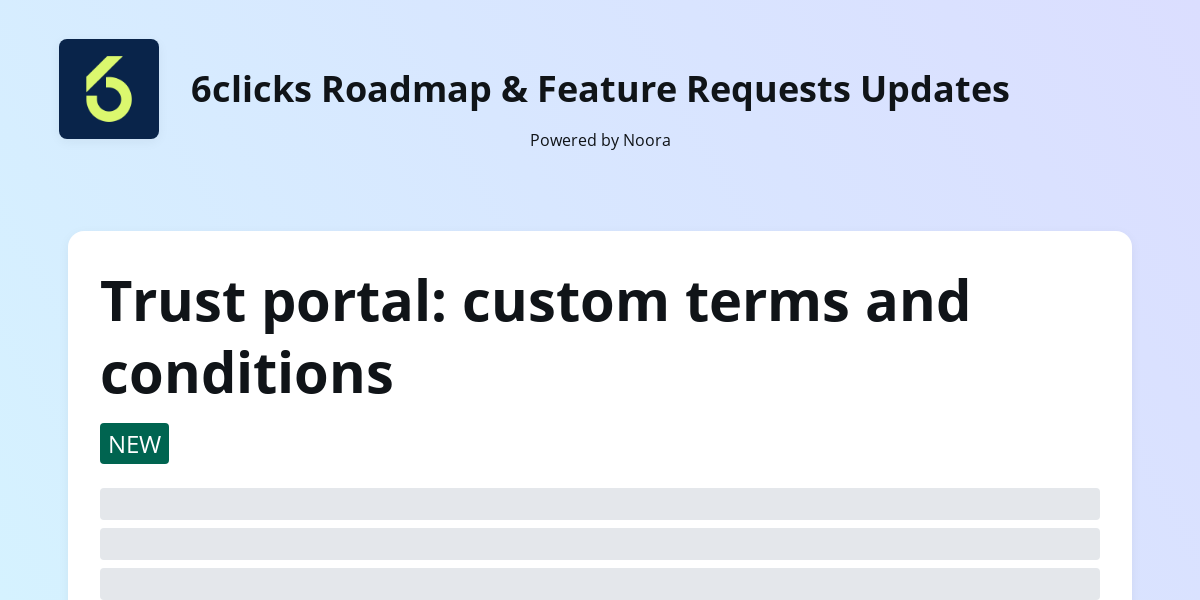 Trust Portal Custom Terms And Conditions 6clicks Roadmap And Feature Requests