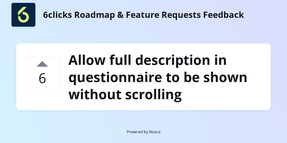 Allow Full Description In Questionnaire To Be Shown Without Scrolling