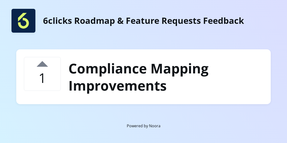Compliance Mapping Improvements | Feature Requests | 6clicks Roadmap ...