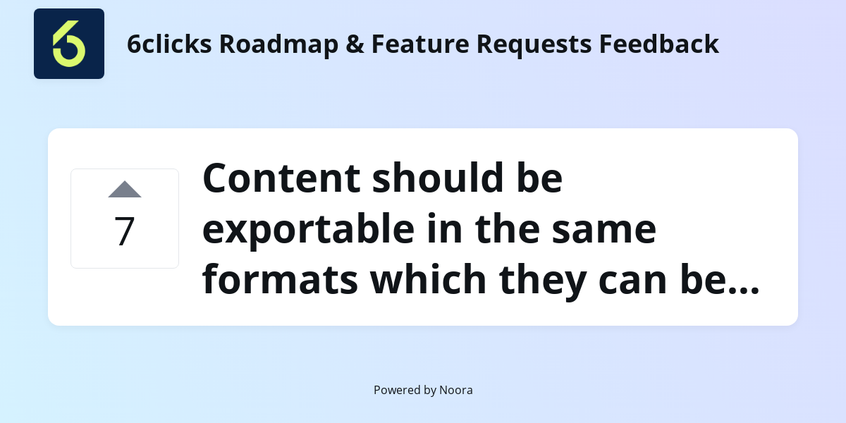 Content Should Be Exportable In The Same Formats Which They Can Be