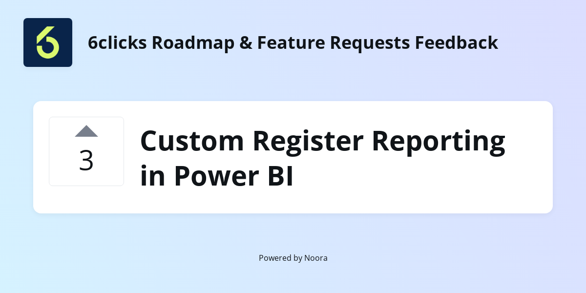 Custom Register Reporting In Powerbi Feature Requests 6clicks Roadmap And Feature Requests