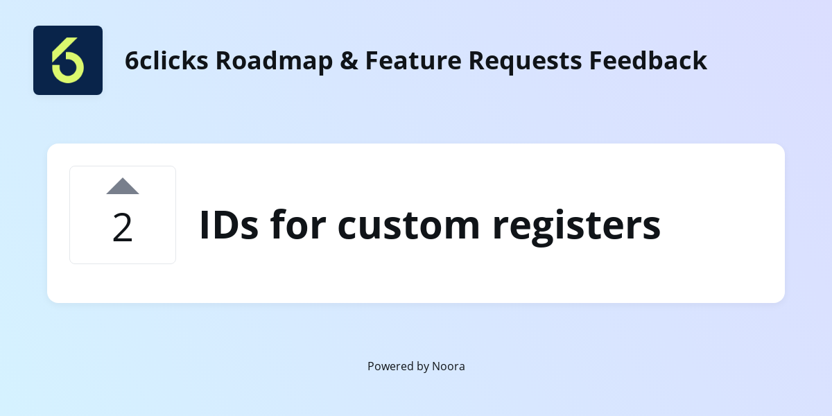 IDs for custom registers | Feature Requests | 6clicks Roadmap & Feature ...