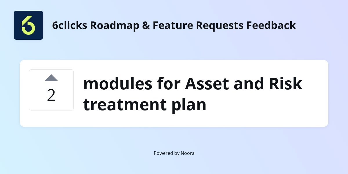 modules for Asset and Risk treatment plan | Feature Requests | 6clicks Roadmap & Feature Requests