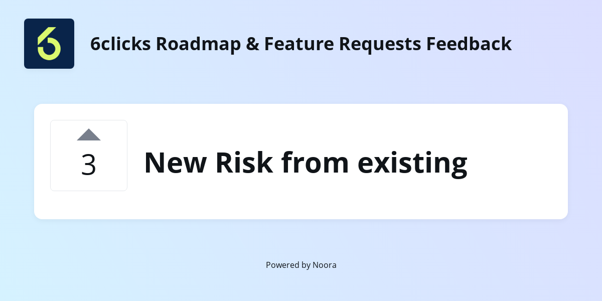 New Risk from existing | Feature Requests | 6clicks Roadmap & Feature Requests