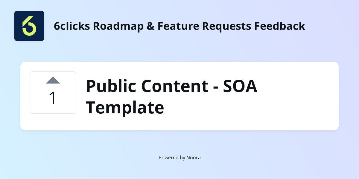Public Content Soa Template Feature Requests 6clicks Roadmap And Feature Requests
