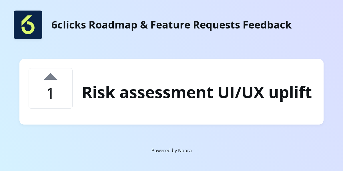 Risk assessment UI/UX uplift | Feature Requests | 6clicks Roadmap ...