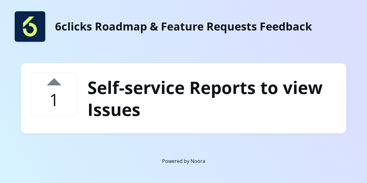 Self-service Reports to view Issues | Feature Requests | 6clicks Roadmap & Feature Requests