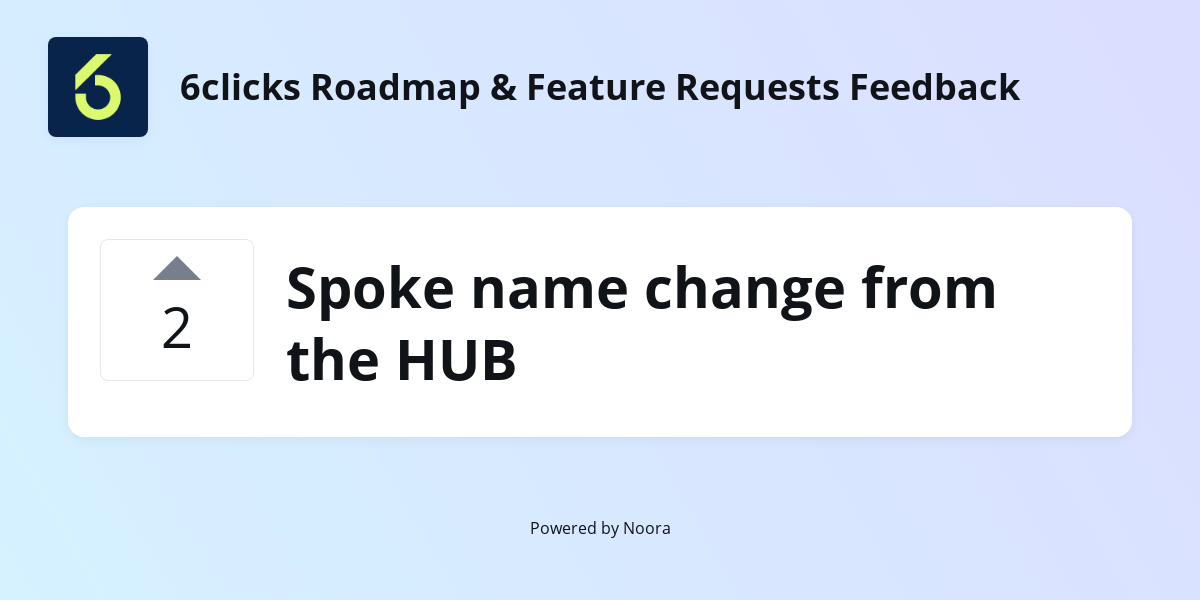 Spoke name change from the HUB | Feature Requests | 6clicks Roadmap & Feature Requests