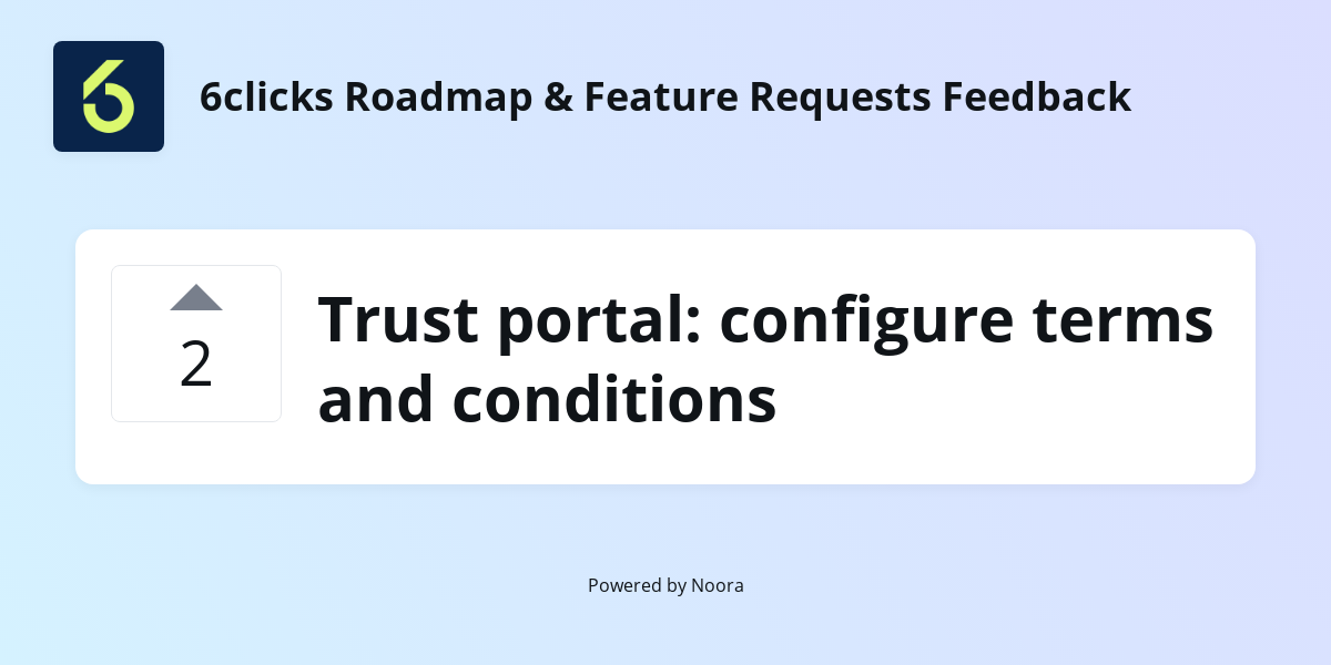 Trust portal: configure terms and conditions | Feature Requests | 6clicks Roadmap & Feature Requests